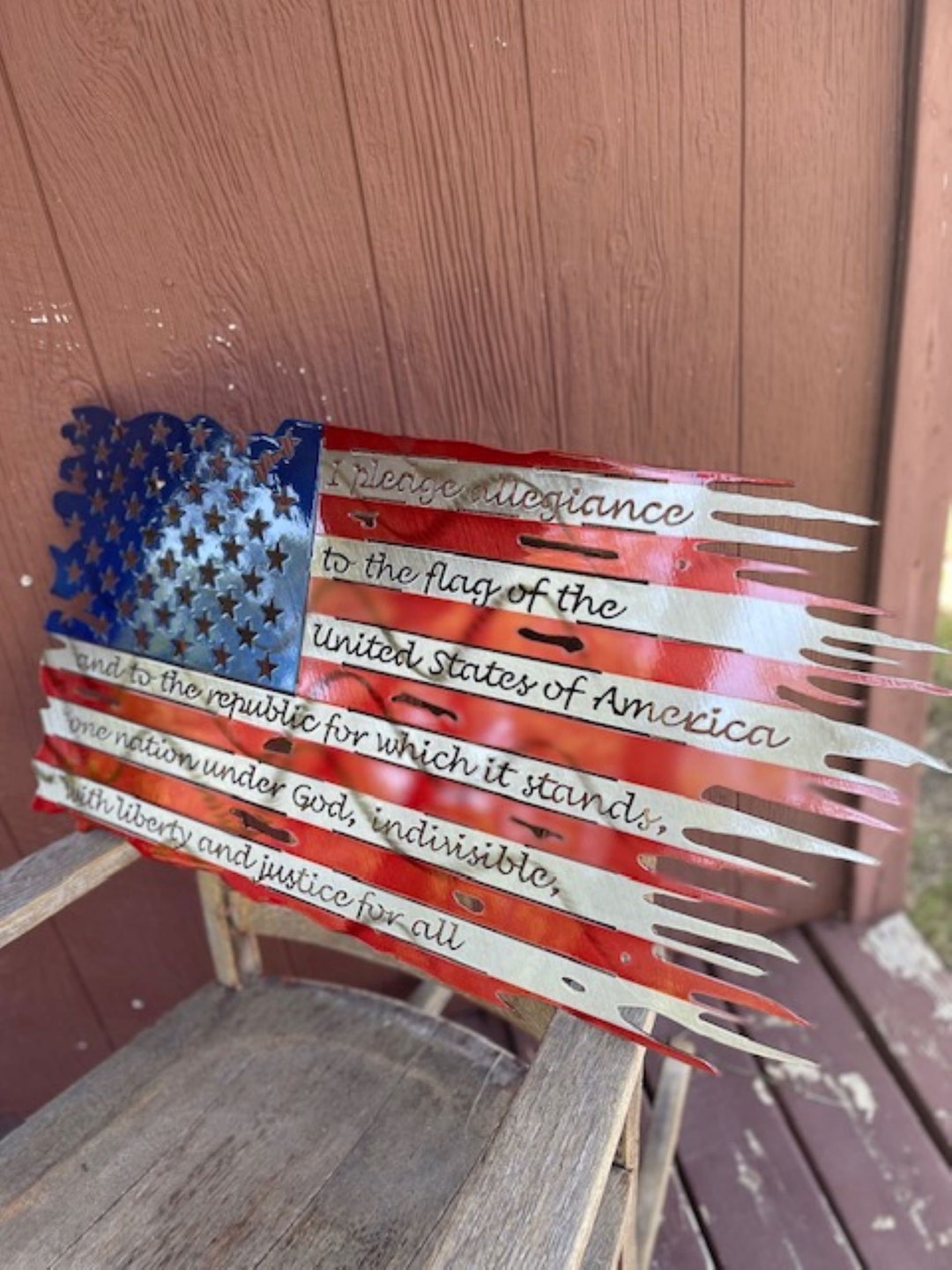 Pledge of Allegiance Metal American Flag Pledge Wall Art - Etsy
