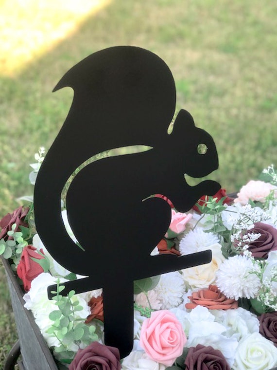 Metal Squirrel Garden Stake Yard Art | Etsy