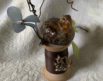 Assemblage Art,ornament Mixed Media,found Object, Cat, Christmas Tree ...