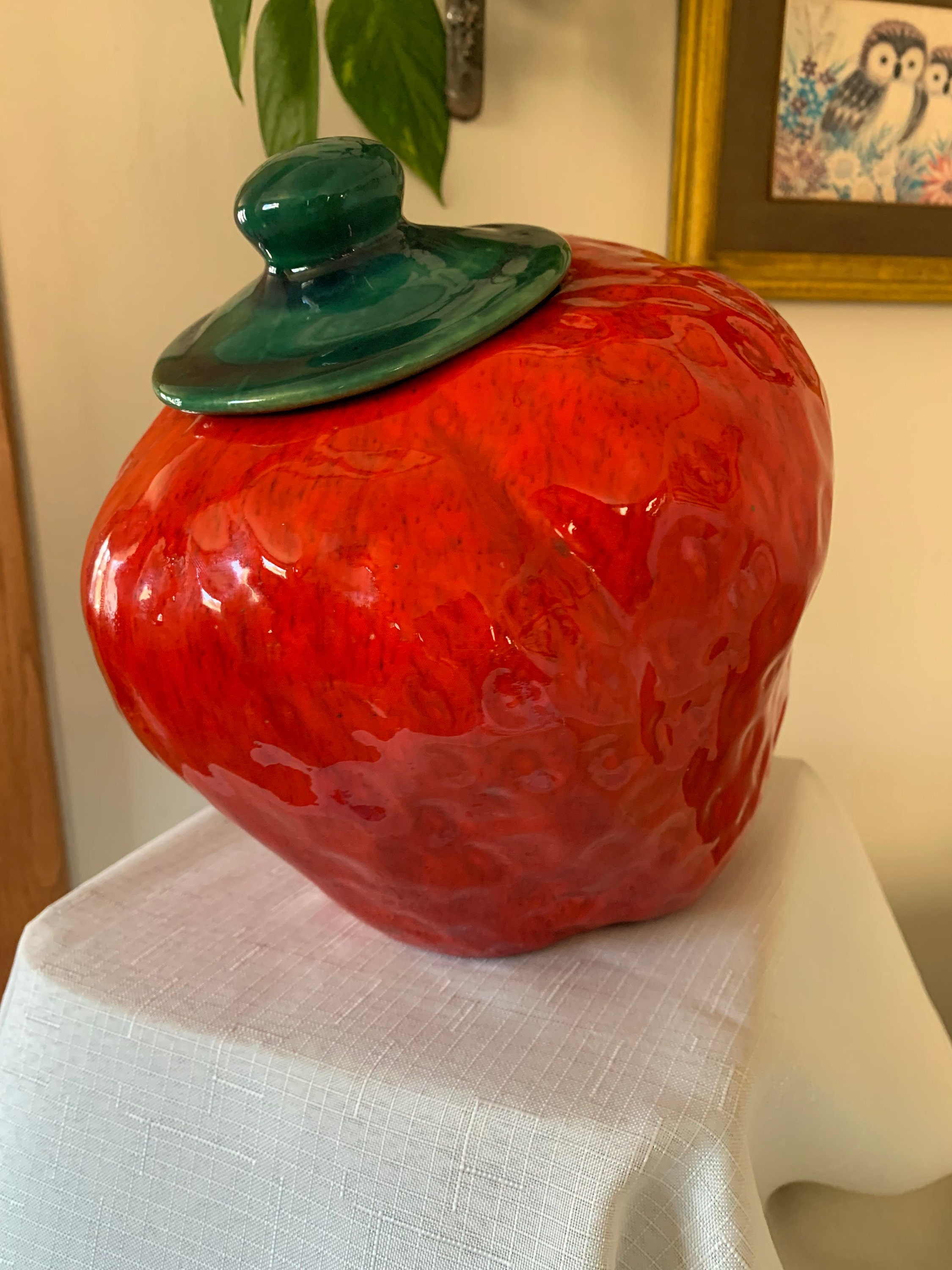 Vintage Ceramic Strawberry Canister - Etsy