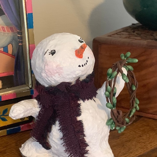 Paper Mache Snowman - Etsy