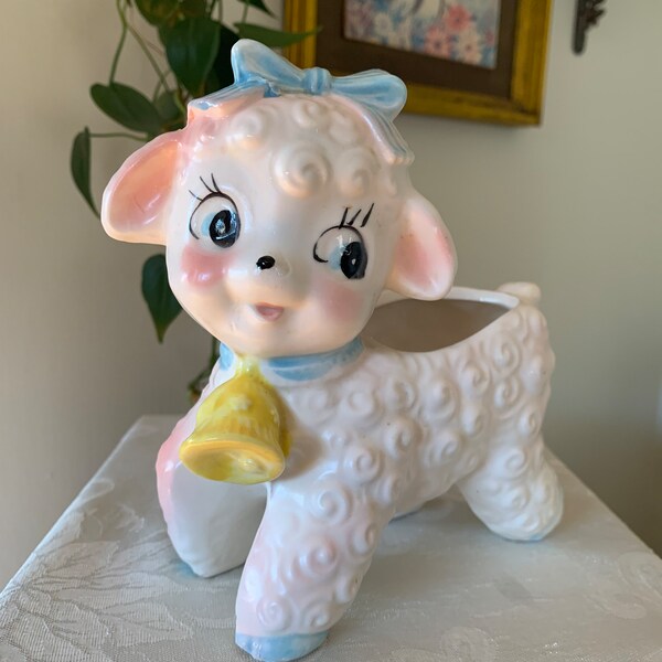 Vintage Lamb Planter - Etsy