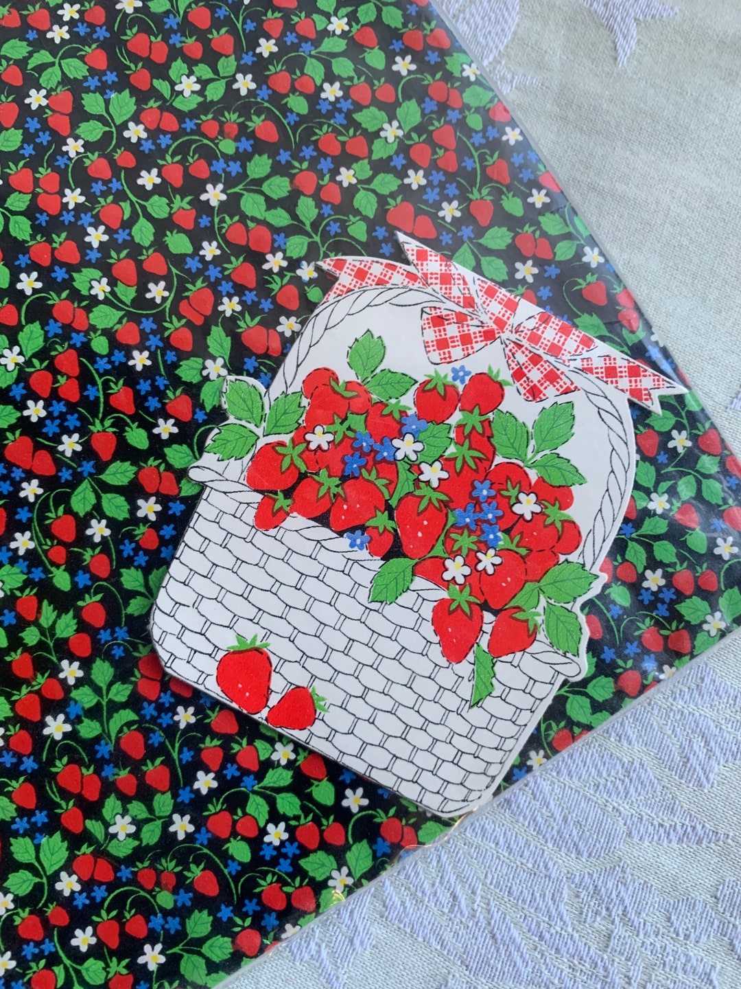Vintage Strawberry Gift Wrap Original Packaging - Etsy