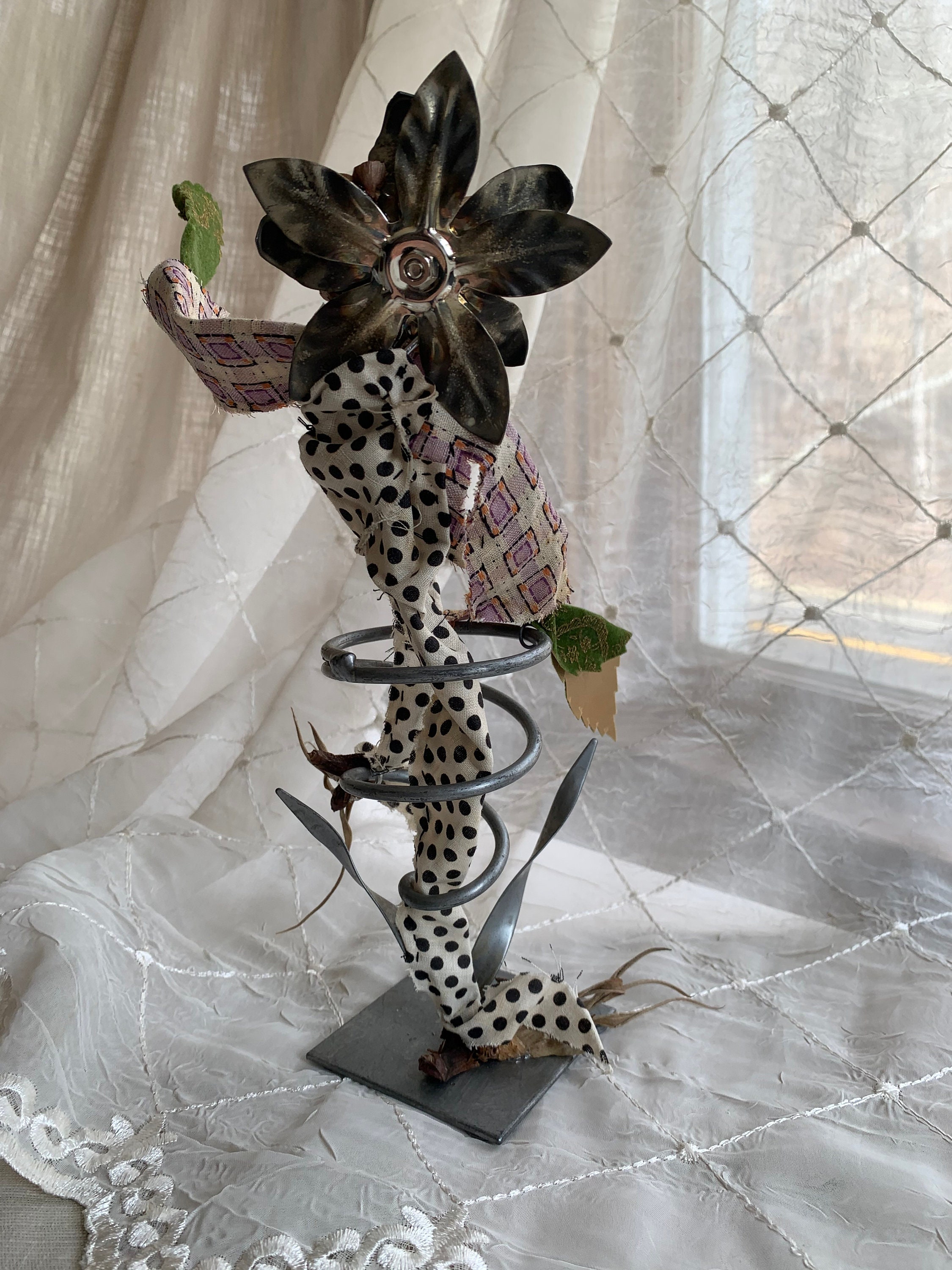 Assemblage Art Found Object Whimsical Flower - Etsy