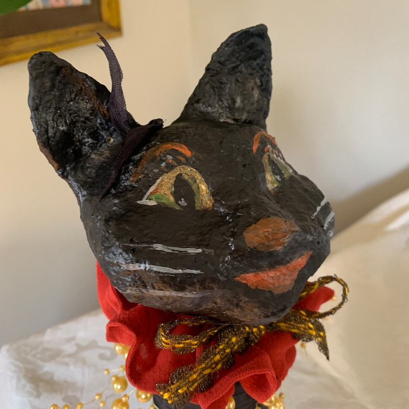 Paper Mache Cat - Etsy