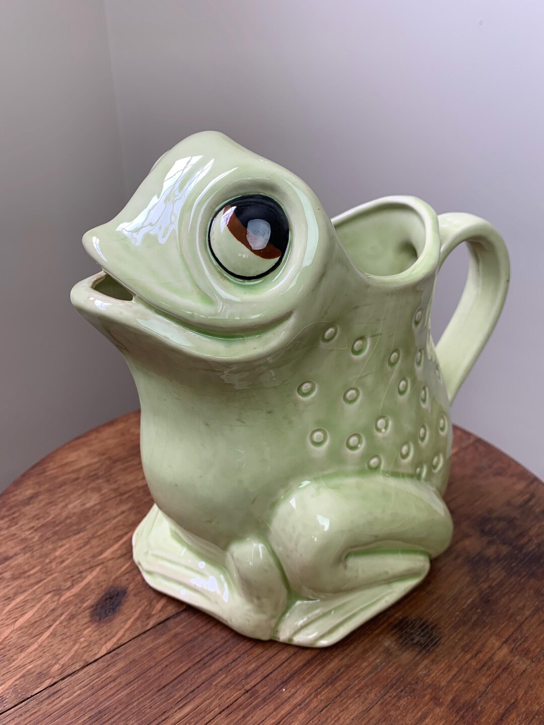 Vintage Ceramic Frog Pitcher - Etsy