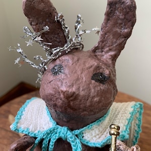 Handmade Paper Mache Rabbit - Etsy