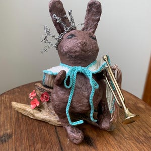 Handmade Paper Mache Rabbit - Etsy
