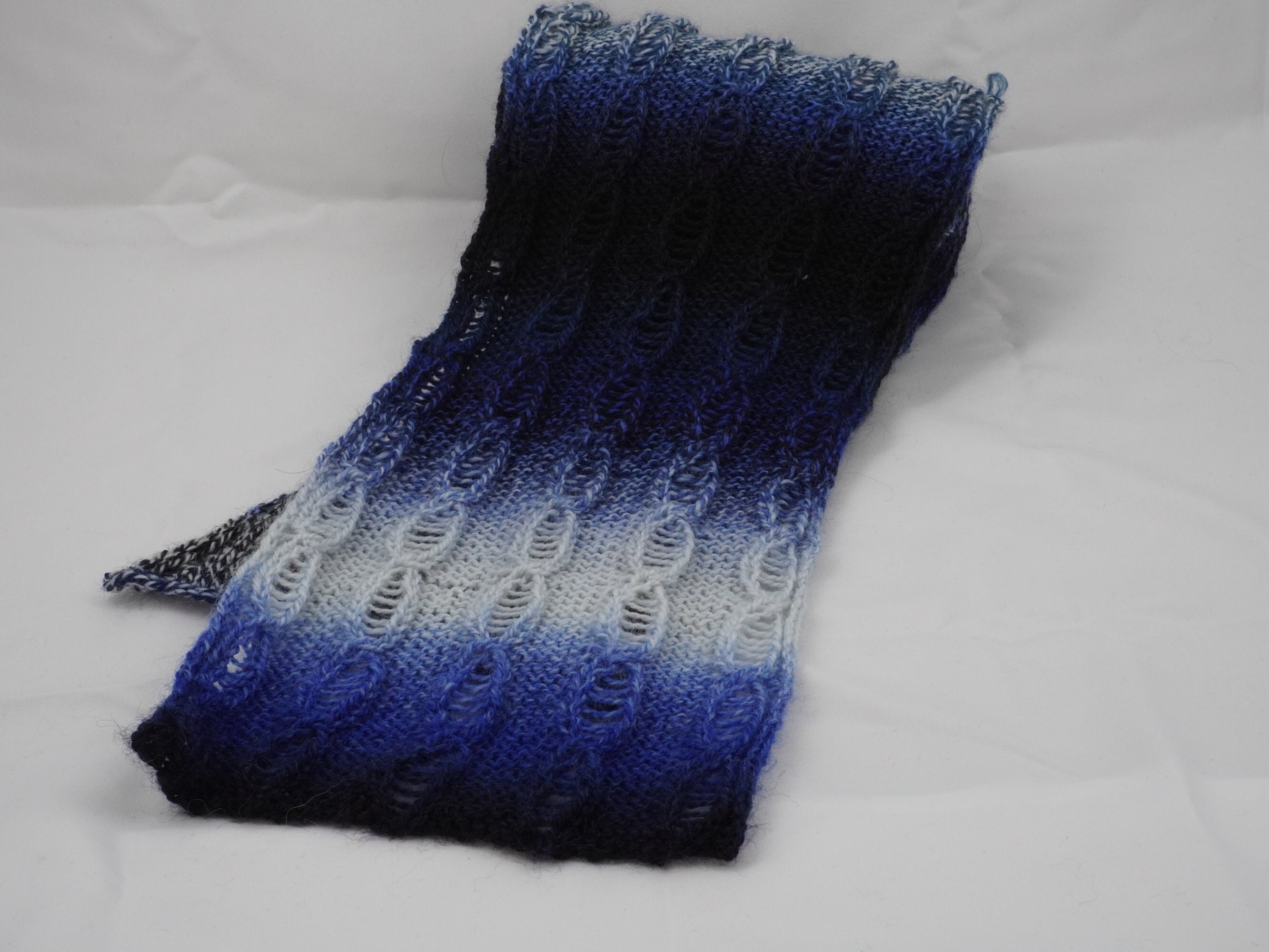 Handknit Embossed Drop-stitch Scarf - Etsy