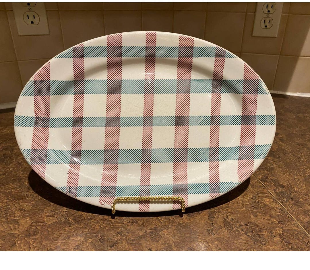 Vintage 1940's Tepco Plaid Platter, Highlander Plaid, Red/green Platter ...