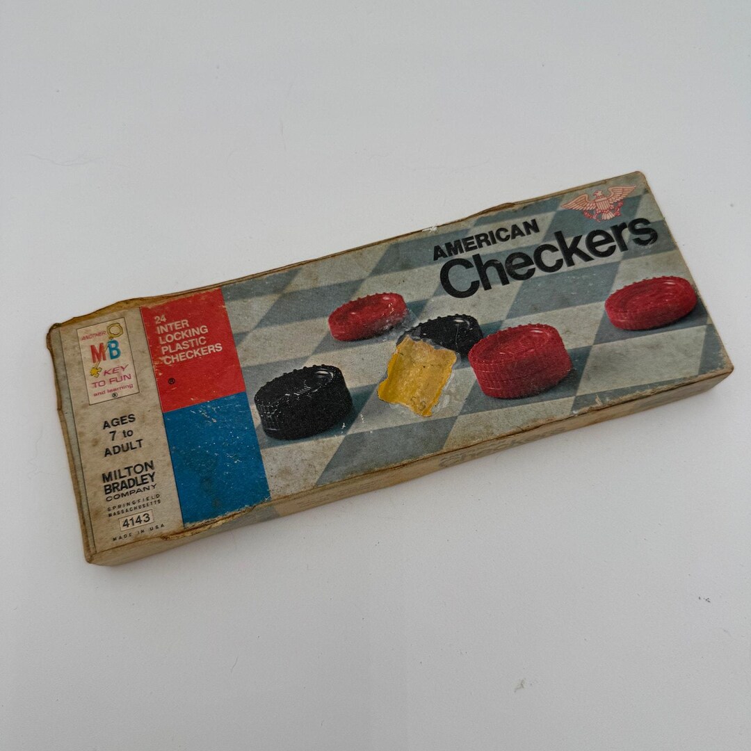 Vintage American Checkers by Milton Bradley 1970 4143 - Etsy