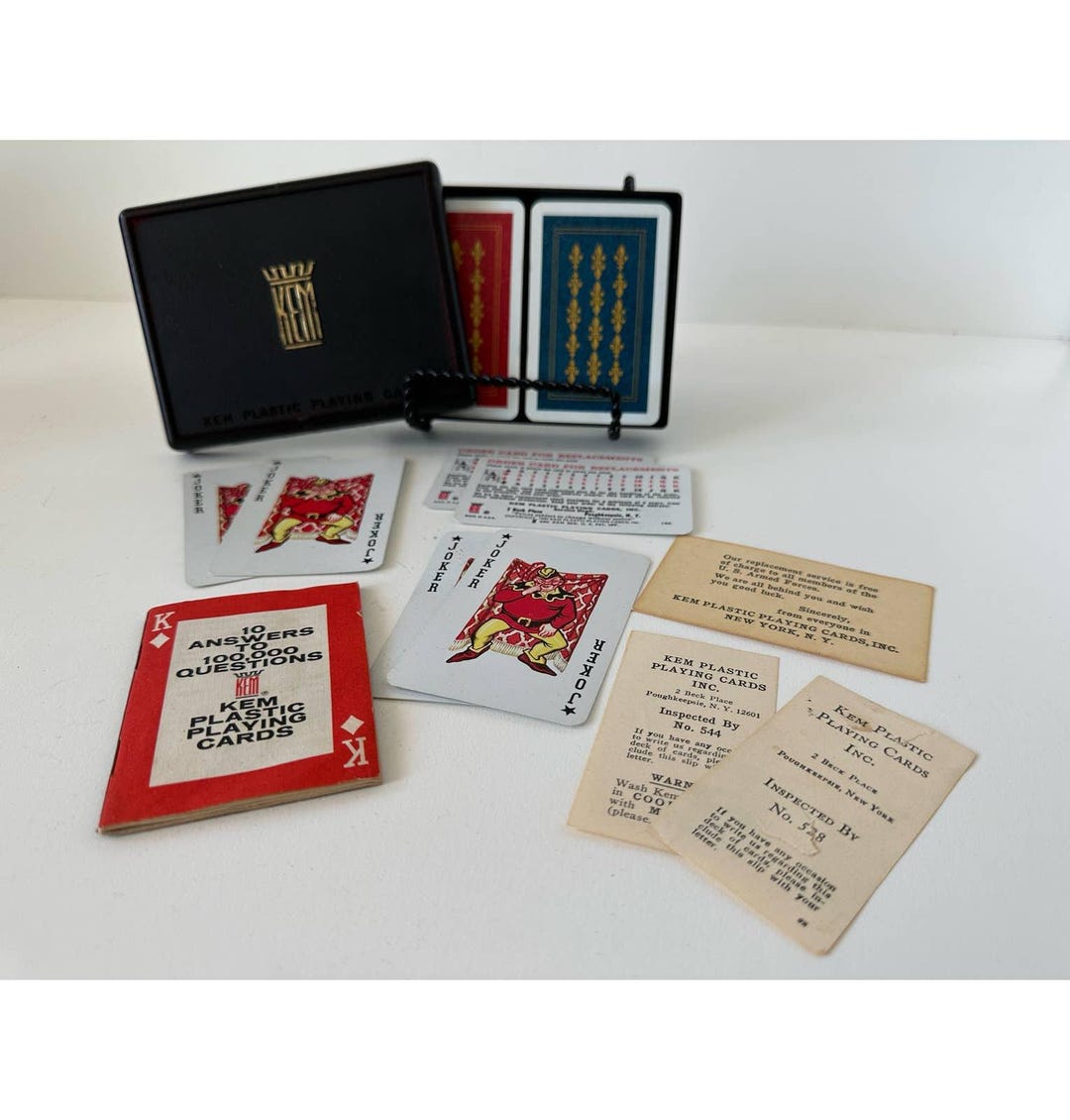 Kem Cards 2 Deck, RARE Instruction Booklet, 4 Jokers, Florence Pattern ...