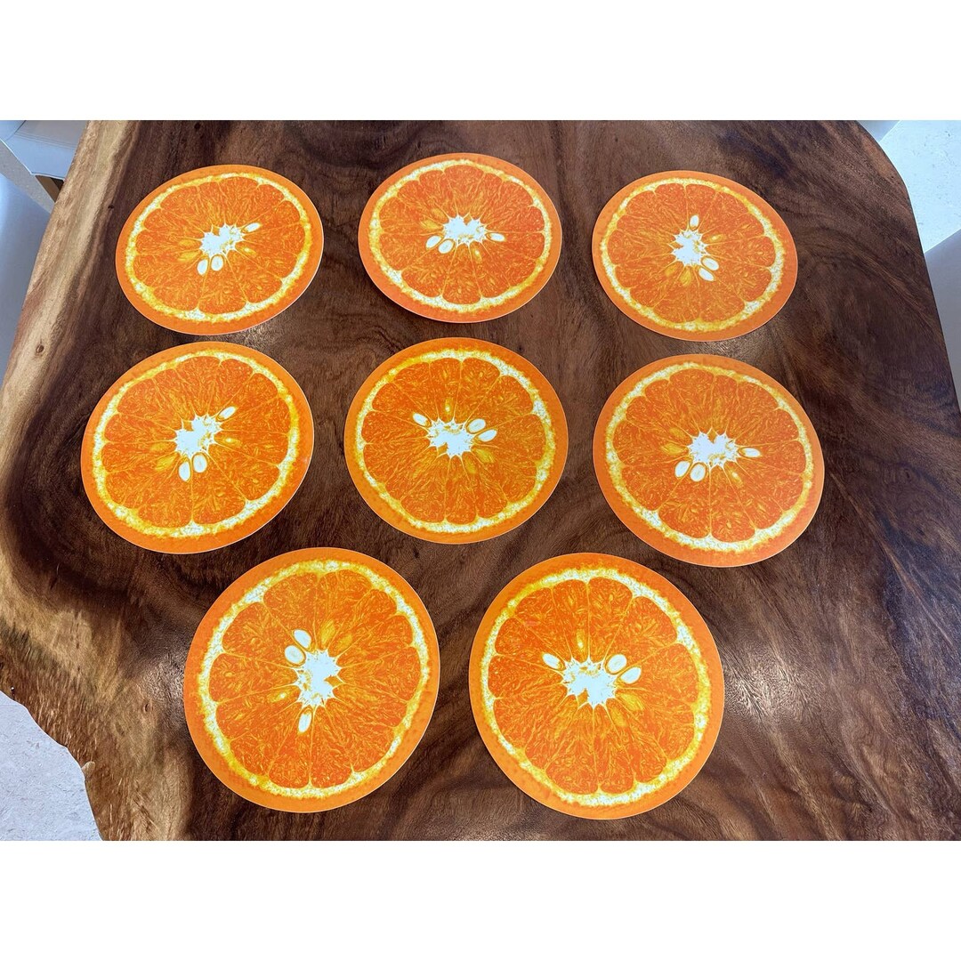 Vintage Orange Slice Placemats Vinyl Washable 12 Inch Round - Etsy