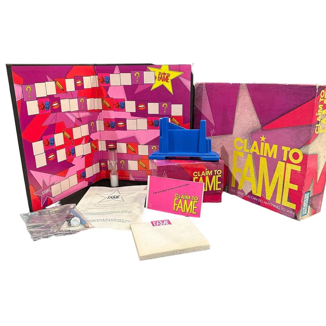 Vintage 1990 CLAIM TO FAME Board Game by Parker Brothers Factory Sealed ...