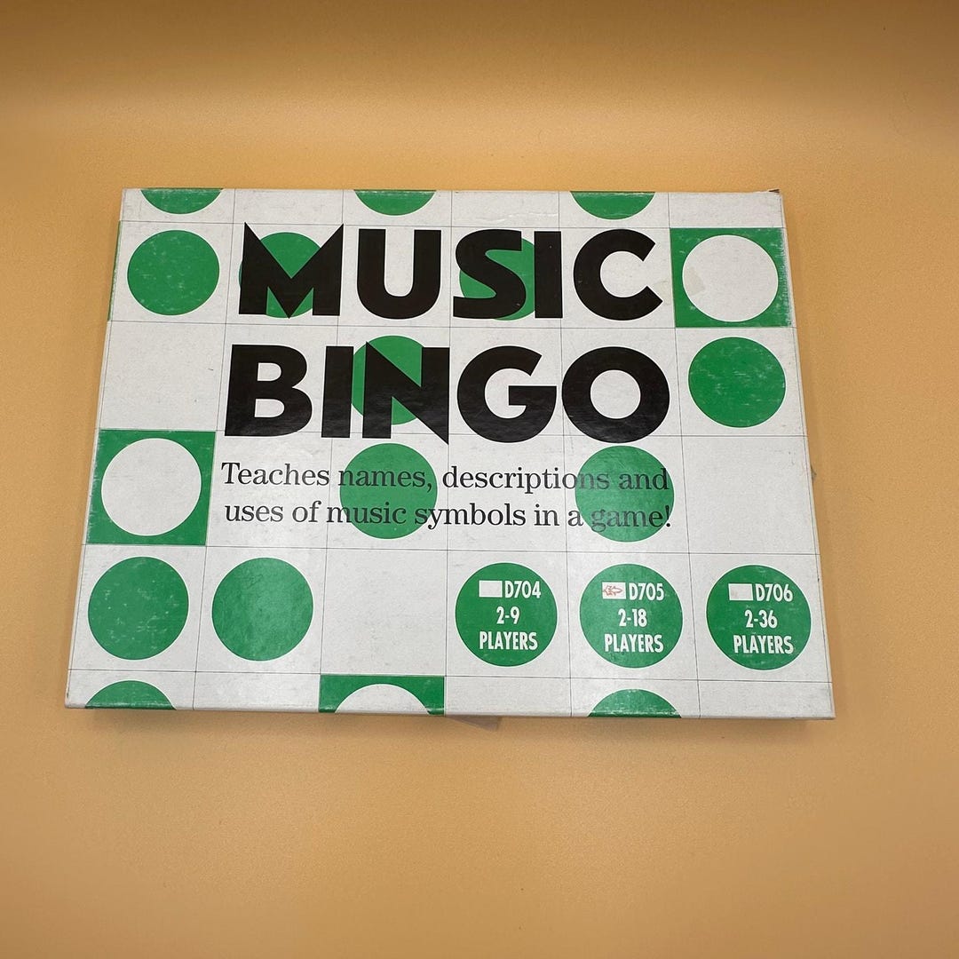 Vintage Music Bingo 2-18 Players Teach Music in Game Form 1967 - Etsy