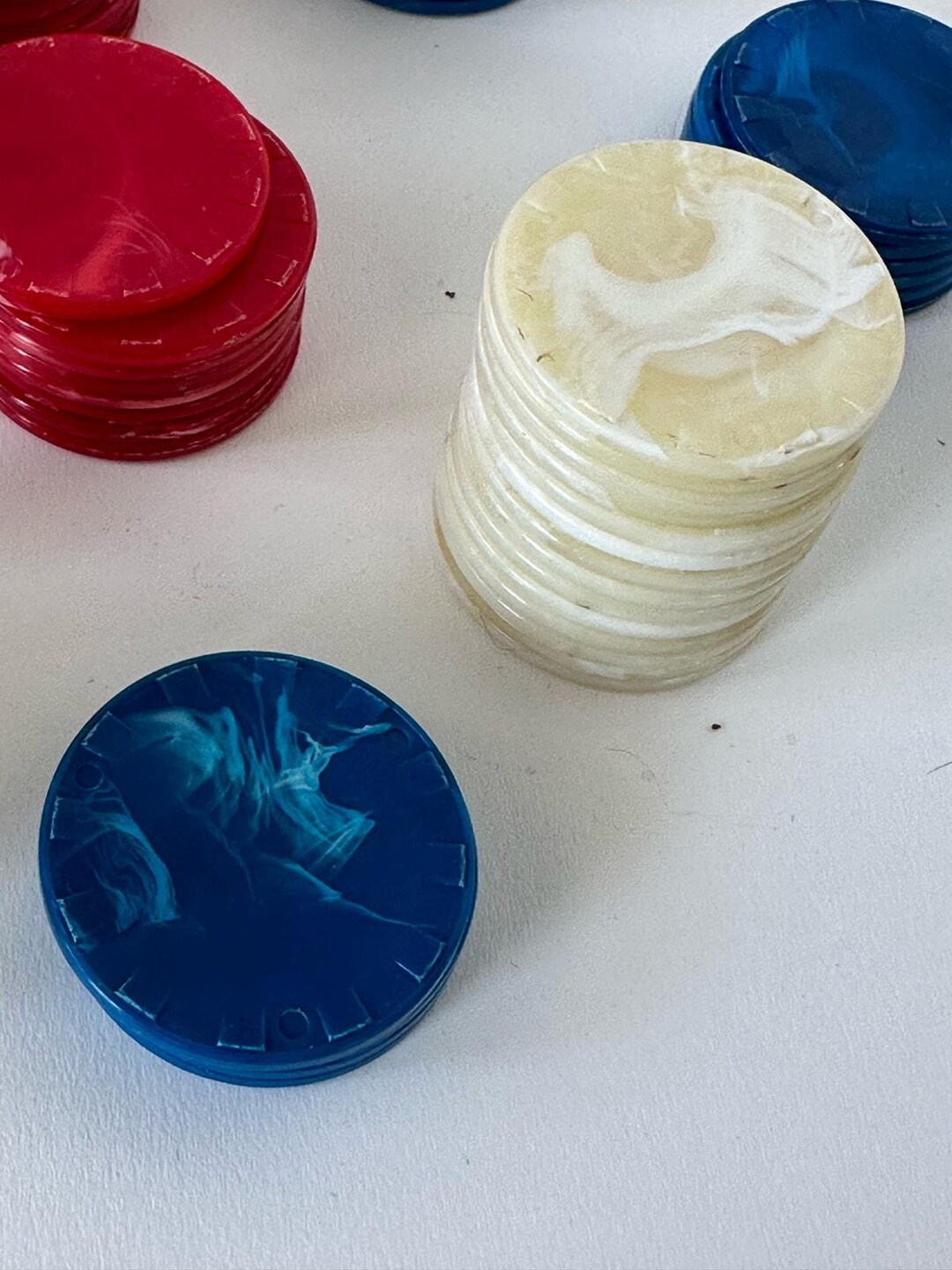 Vintage Bakelite Poker Chips, 190 Total, Red, White, and Blue Craft ...