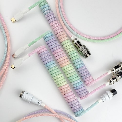 Custom Coiled Keyboard Usb Cable Purple Cable | Etsy
