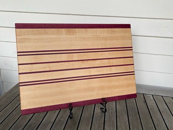 Hard Maple & Purple Heart Edge Grain Cutting Board | Etsy