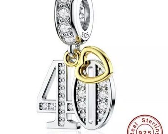 40th Pandora Charm - Etsy
