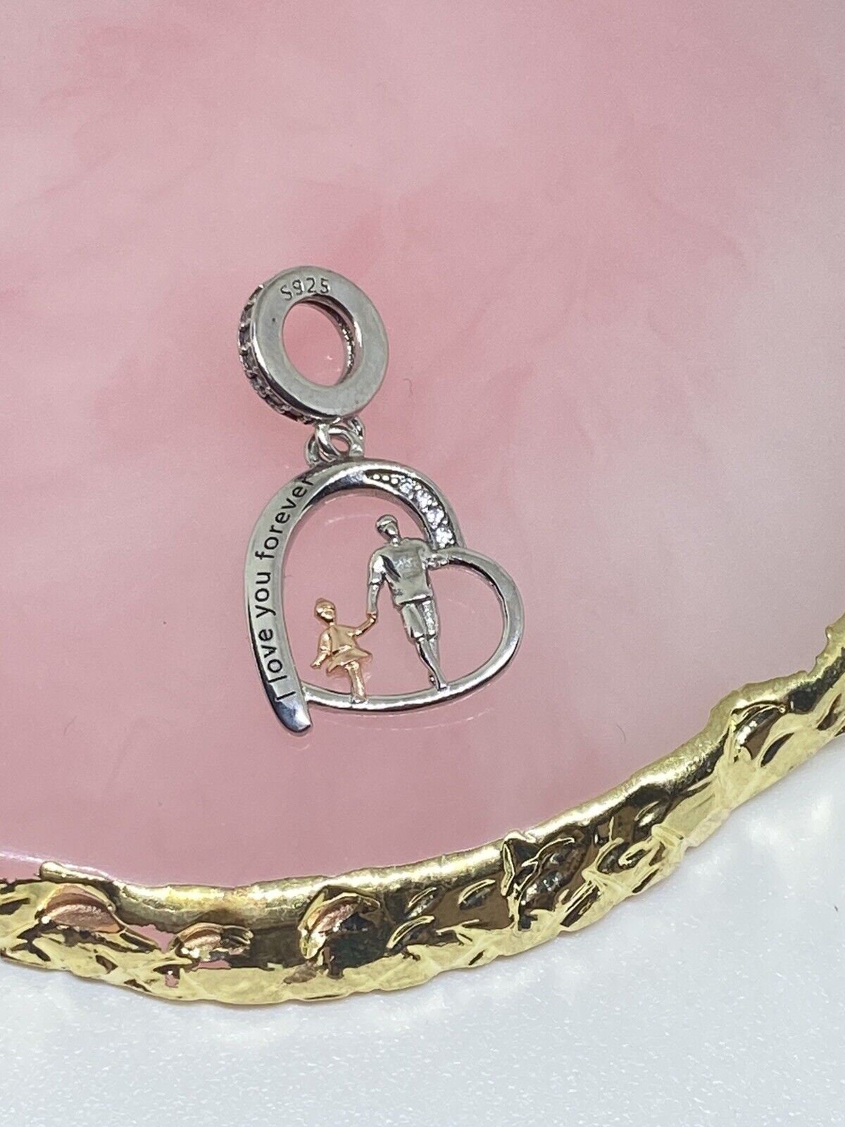 Dad and Daughter Heart or Grandad / Uncle Charm 925 Sterling - Etsy