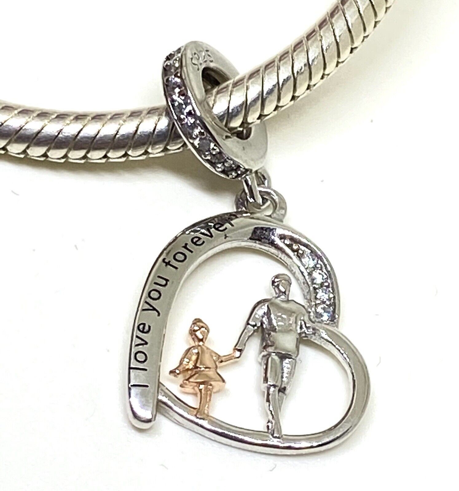 Dad and Daughter Heart or Grandad / Uncle Charm 925 Sterling - Etsy