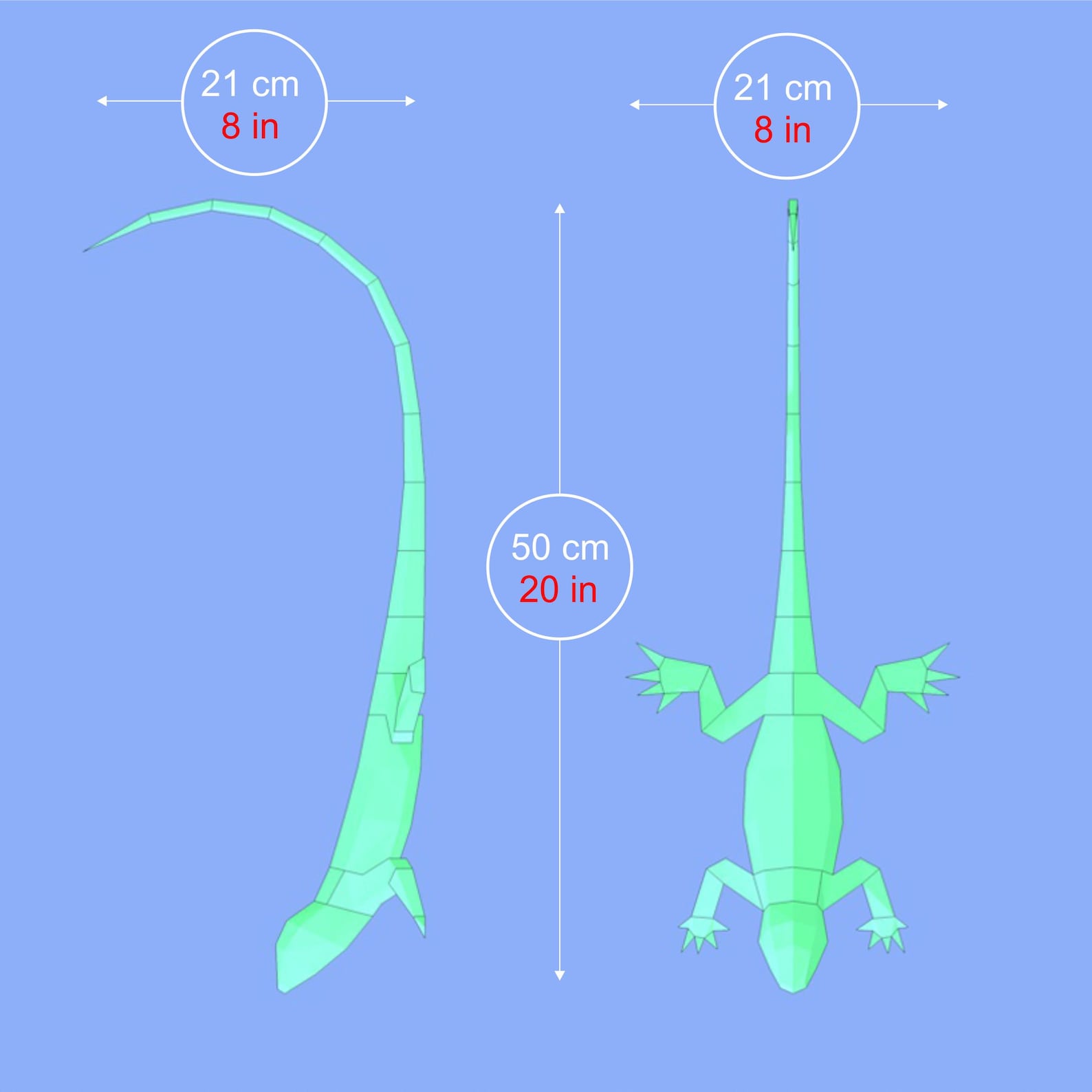 Lizard 3D Papercraft, Low Poly Lizard, 3D Origami Lacertian, Decor ...