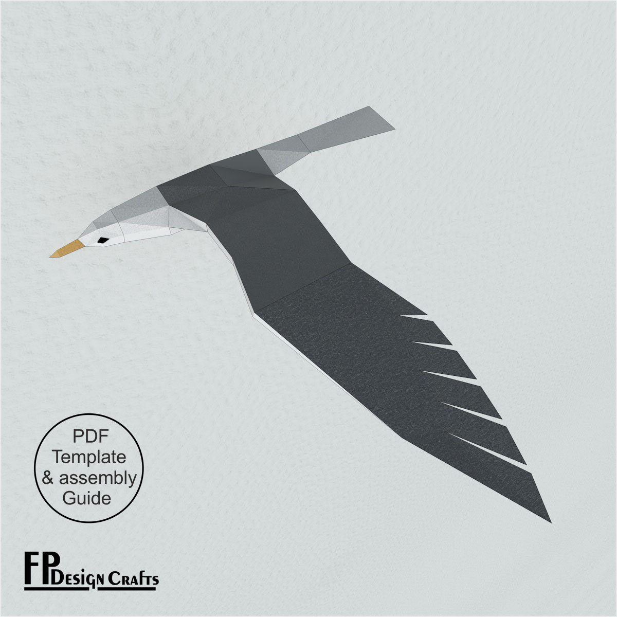 Gull 3D Papercraft, Low Poly Seagull, 3D Origami Bird, Decor 3D ...