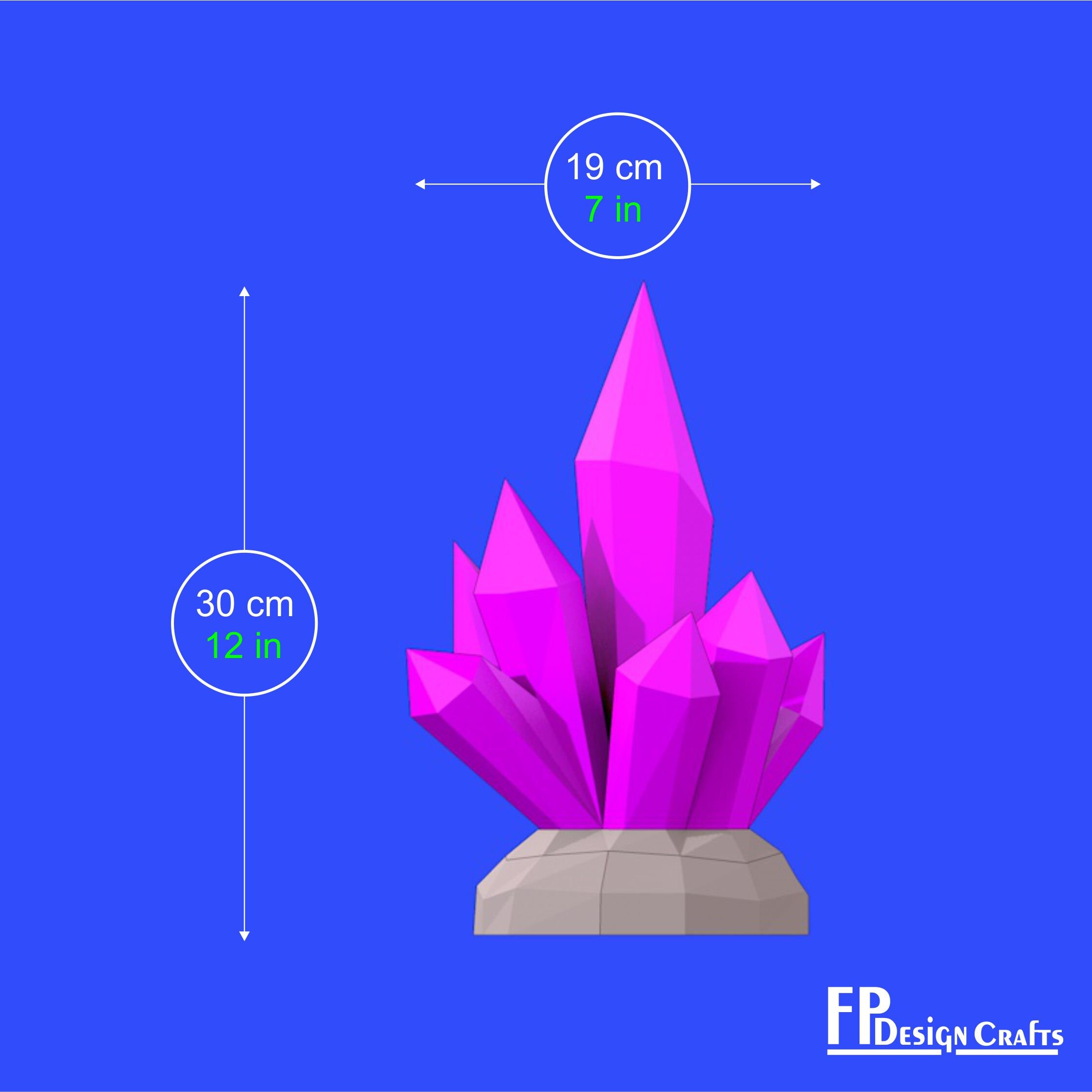 Crystal on a Rock Papercraft, 3D DIY Origami, Sculpture, Low Poly Gem ...