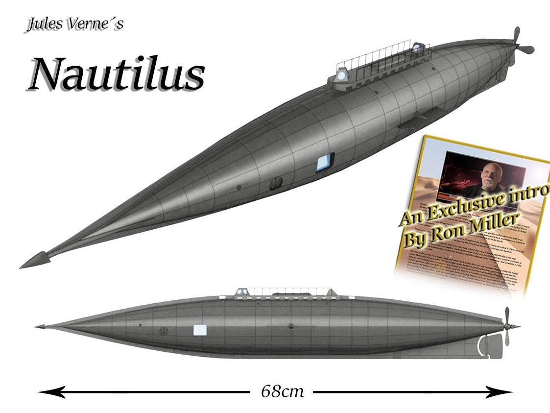 1/100 Nautilus Submarine Paper Model, Papercraft, Digital Template, PDF ...