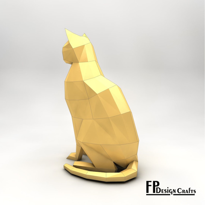 Cat Papercraft, 3D DIY Origami, Sculpture, Low Poly, Paper Crafts ...