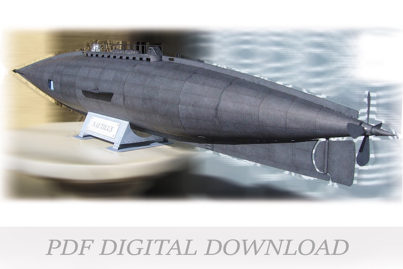 1/100 Nautilus Submarine Paper Model, Papercraft, Digital Template, PDF ...