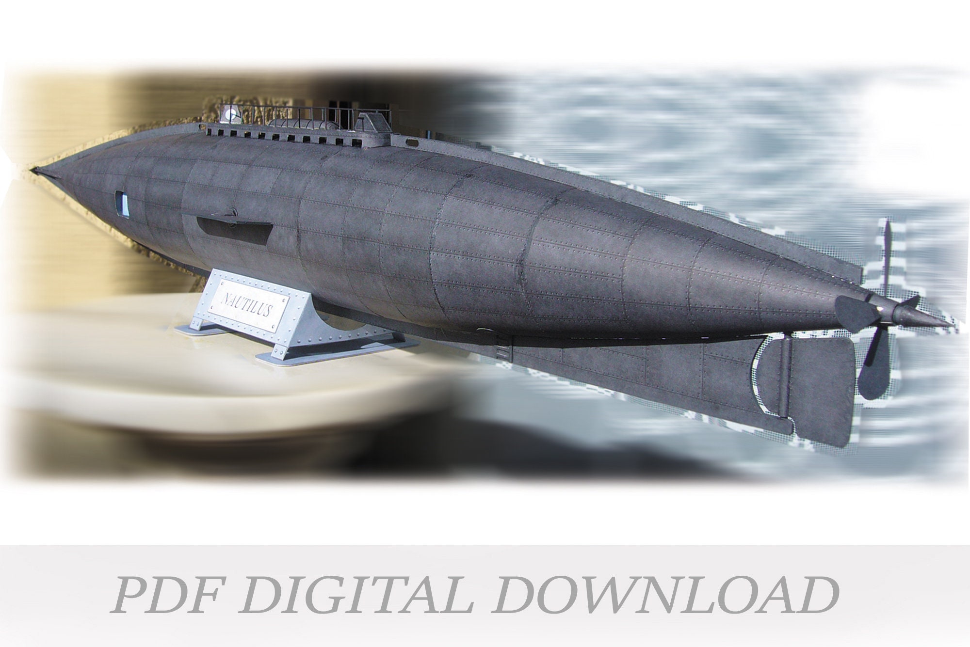 1/100 Nautilus Submarine Paper Model, Papercraft, Digital Template, PDF ...