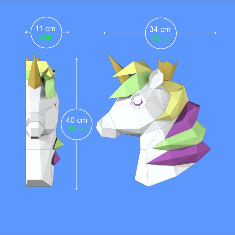 Unicorn Princess Papercraft, Paper Craft 2D Kit, DIY Gift for Daughter ...