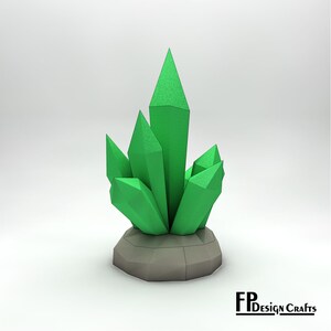 Crystal on a Rock Papercraft, 3D DIY Origami, Sculpture, Low Poly Gem ...