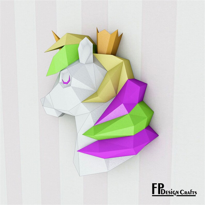 Unicorn Princess Papercraft, Paper Craft 2D Kit, DIY Gift for Daughter ...