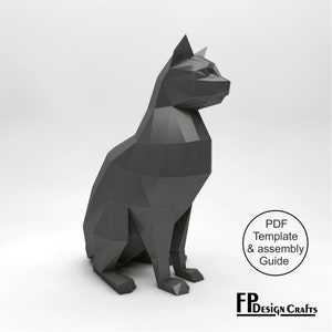 Cat Papercraft, 3D DIY Origami, Sculpture, Low Poly, Paper Crafts ...