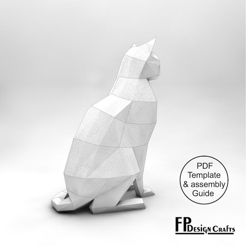 Cat Papercraft, 3D DIY Origami, Sculpture, Low Poly, Paper Crafts ...