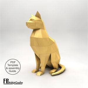 Cat Papercraft, 3D DIY Origami, Sculpture, Low Poly, Paper Crafts ...