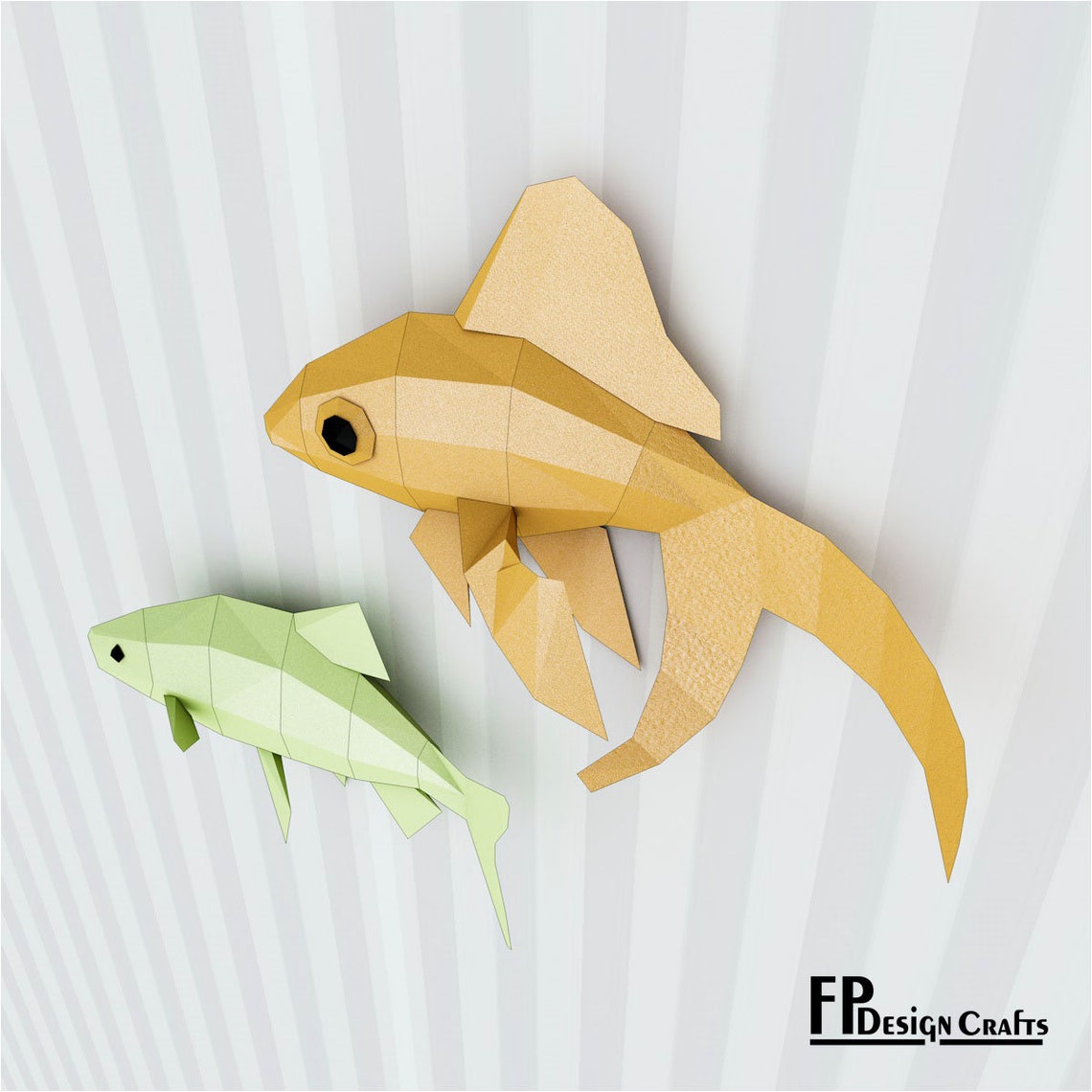 Fishes Papercraft 3D, DIY Kit Home Decor, Low Poly Fish, 3D Origami ...