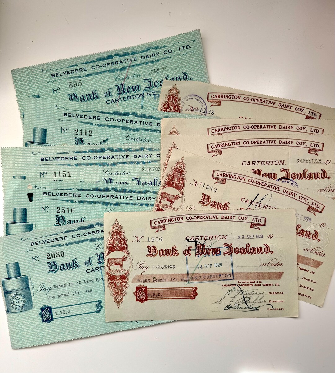 Vintage Cancelled New Zealand Cheques. - Etsy