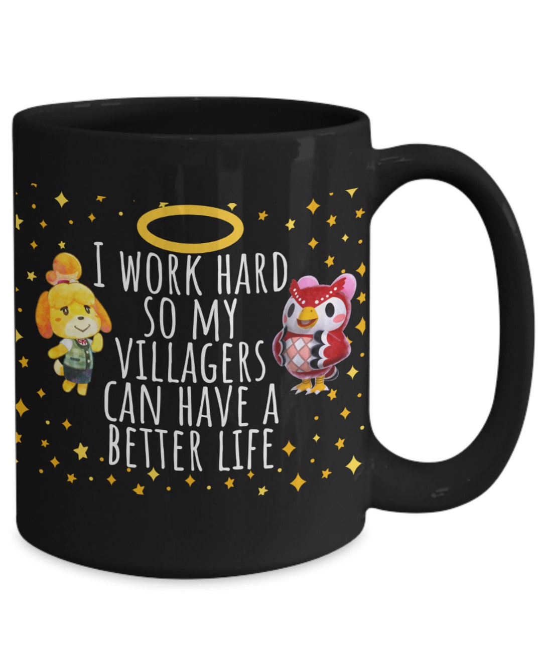 Animal Crossing Work Hard Better Life Coffee Mug Isabelle Celeste Funny ...