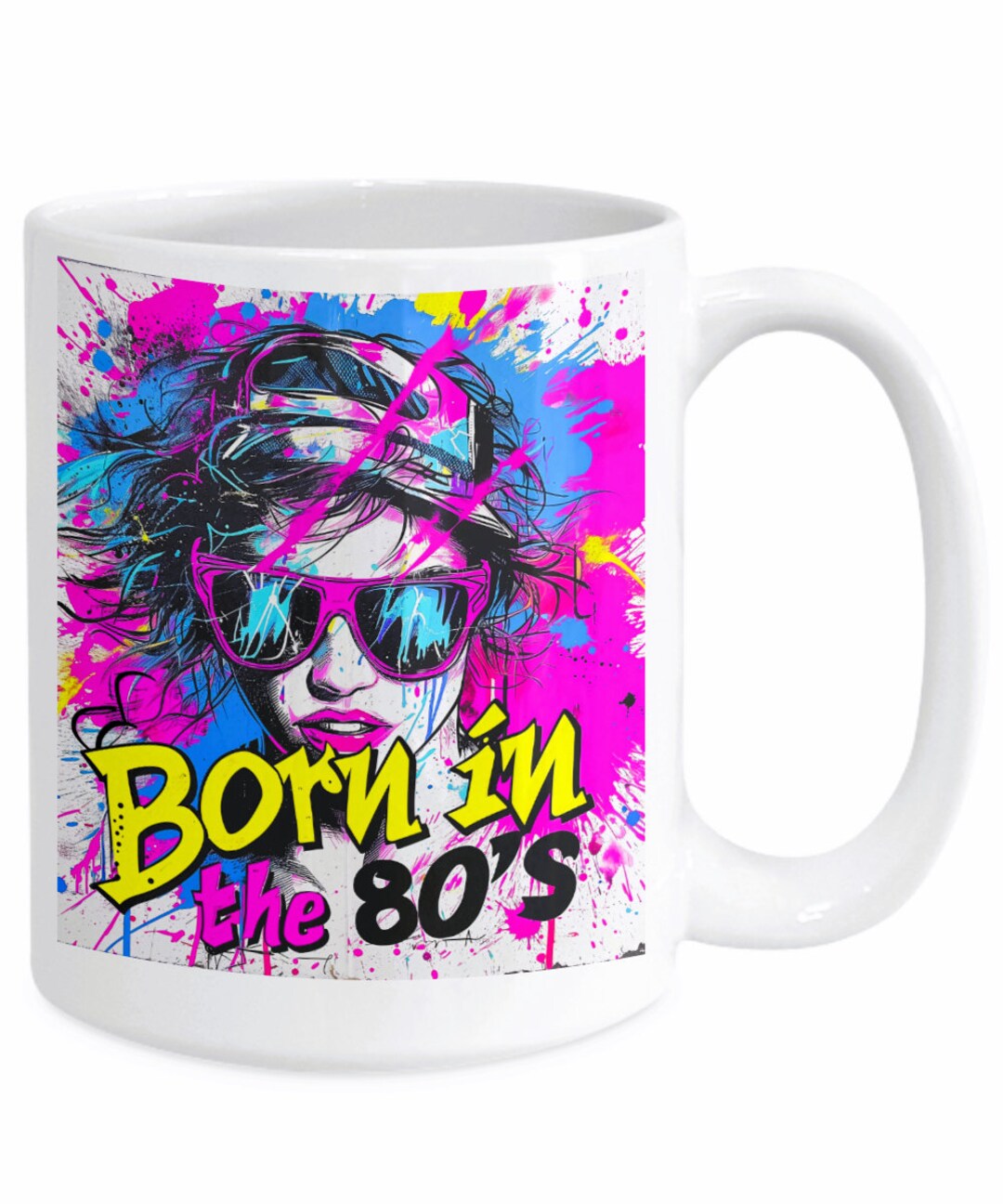 Born in the 80's Coffee Mug, 80s Themed Gift, 11 or 15 Oz Ceramic ...