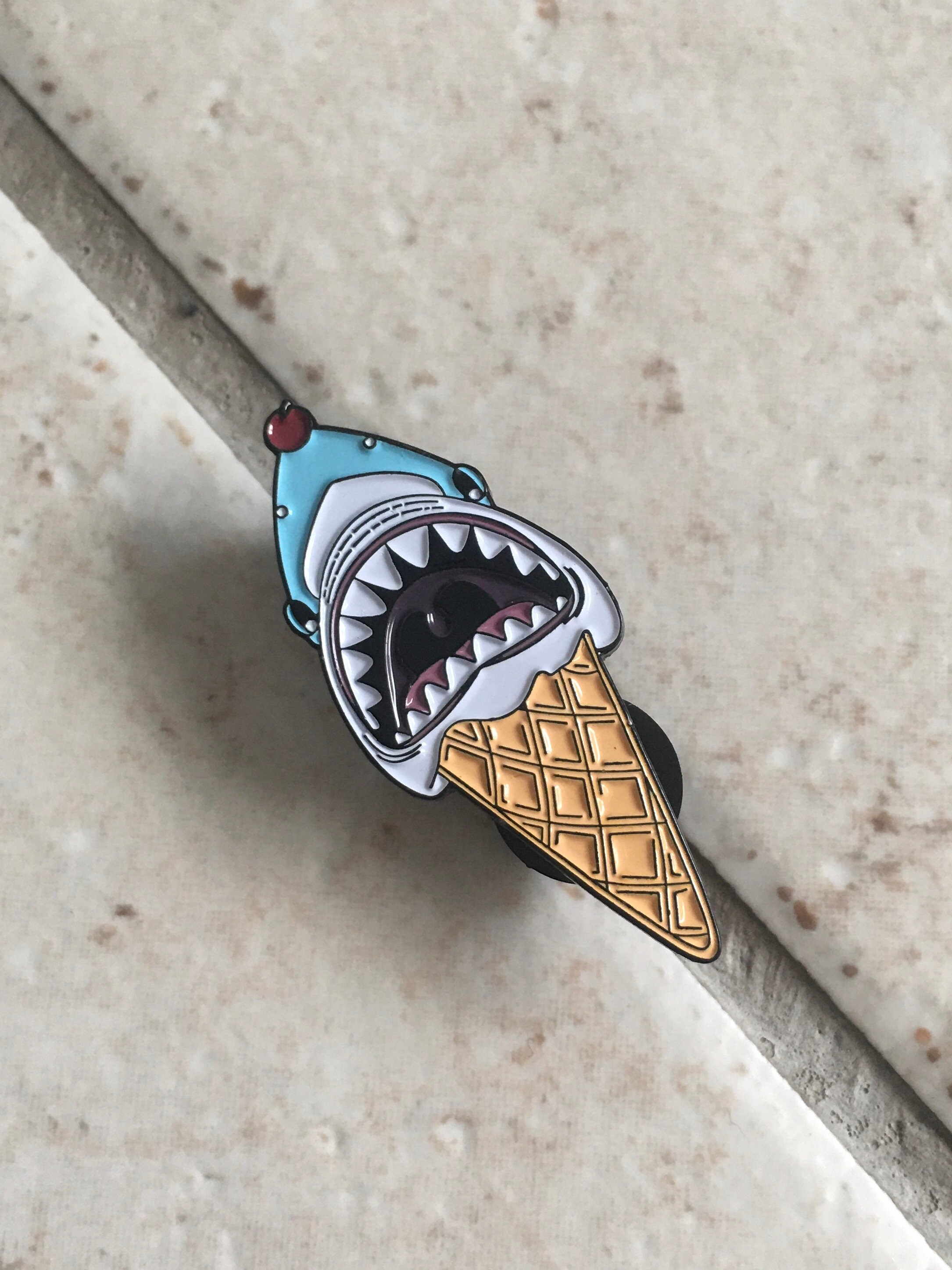 Jaws Ice Cream Soft Enamel Pin Jaws Shark Summer in | Etsy