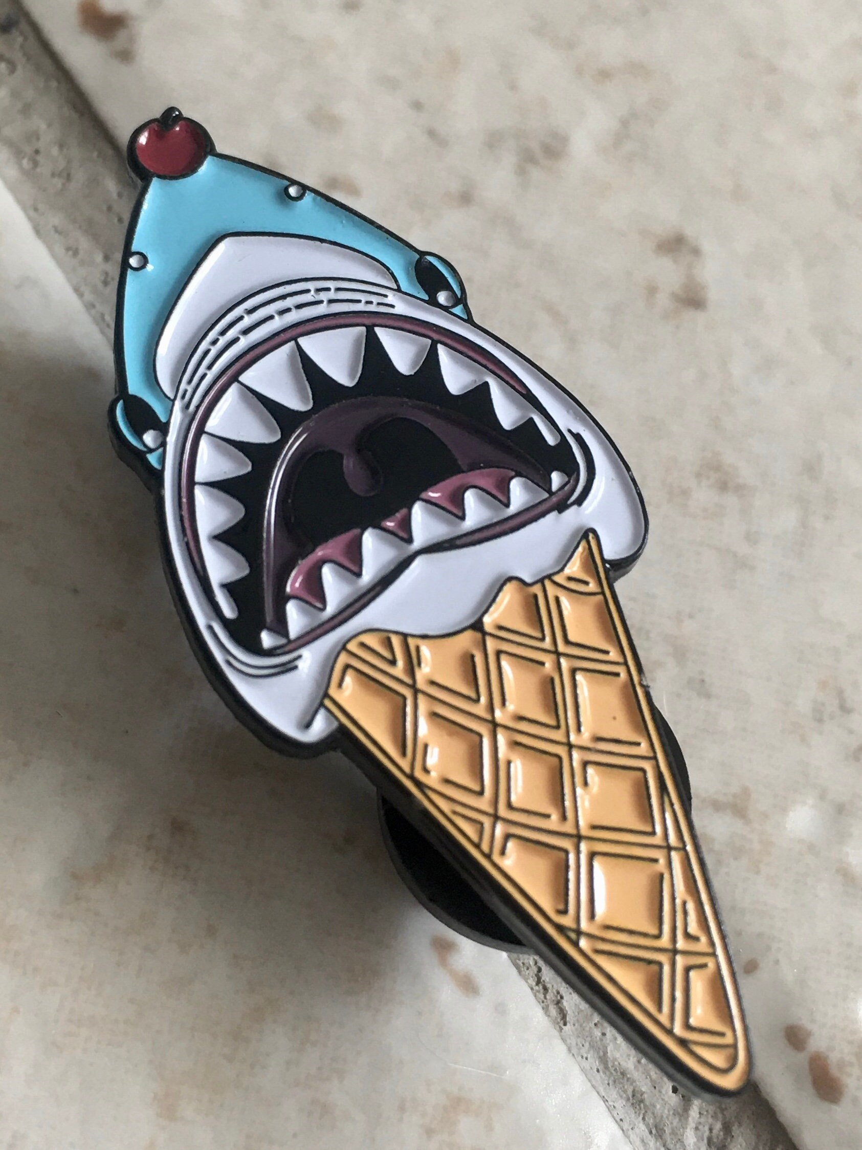 Jaws Ice Cream Soft Enamel Pin Jaws Shark Summer in | Etsy