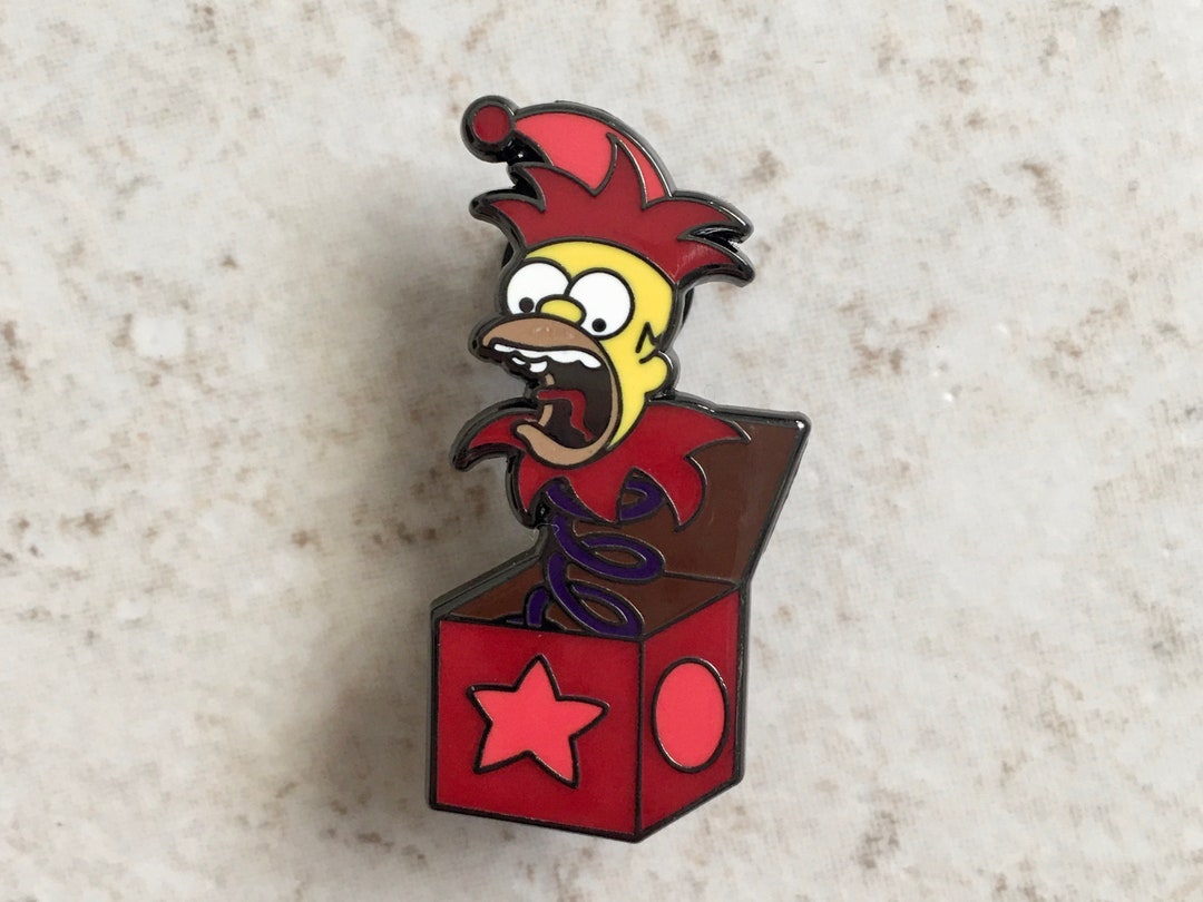Homer-in-the-box Hard Enamel Pin the Simpsons Jack in the Box Horror ...