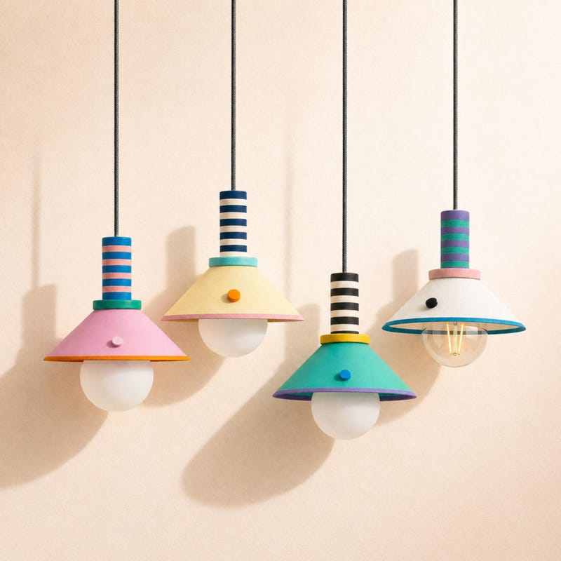 Memphis design ceiling light - Etsy Italia