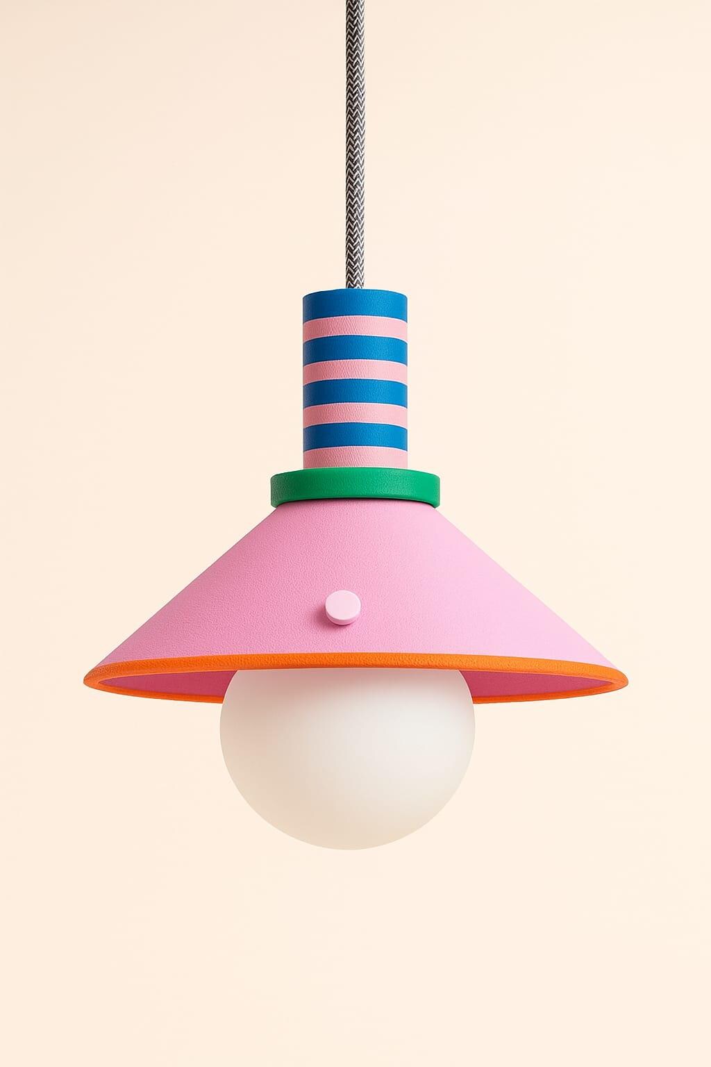 Point Pendant Light | Cone Ceiling Lamp | Memphis Style Bedside Hanging ...