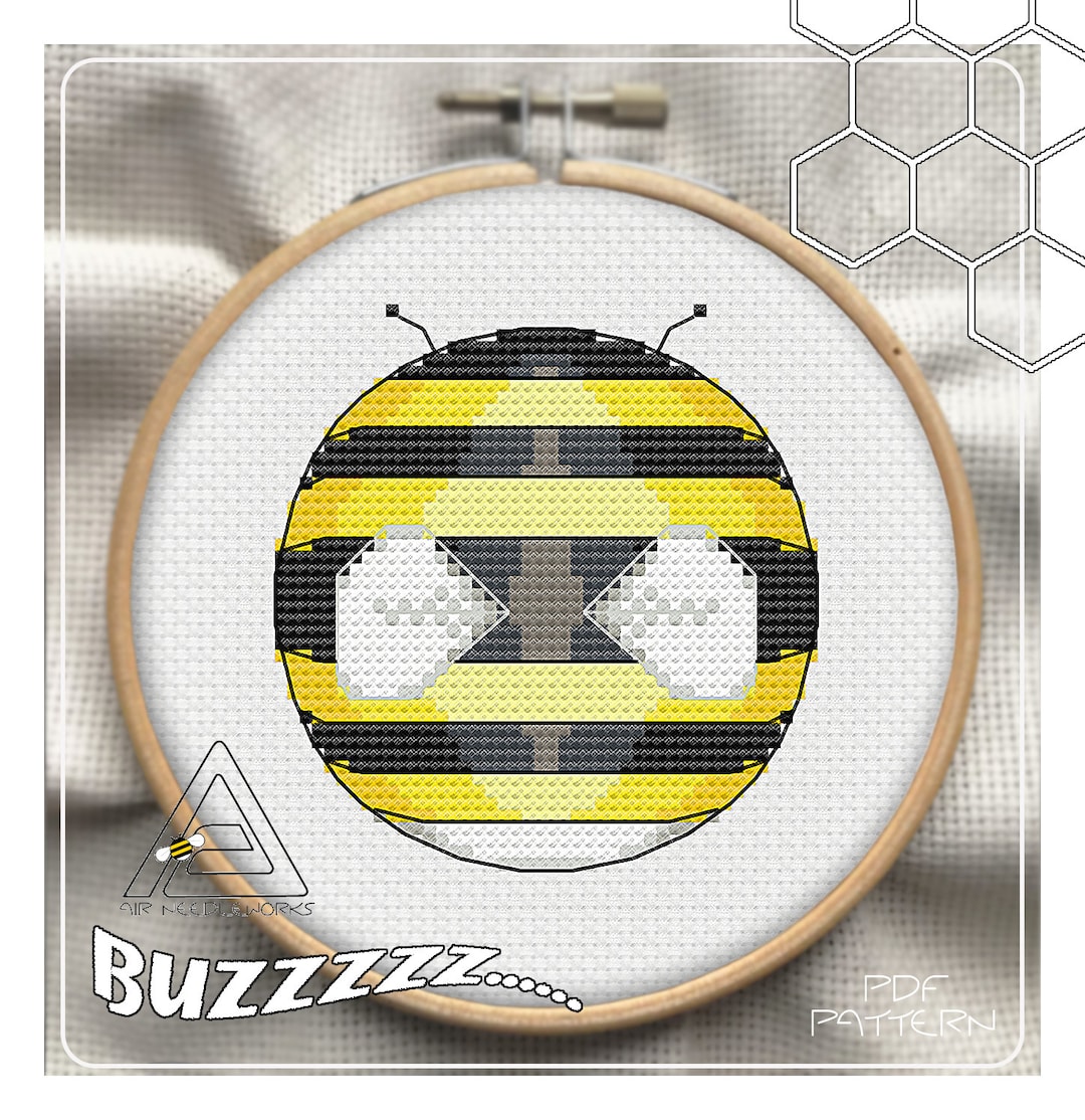 BEE Cross Stitch Pattern, PDF Digital Download, Cute, Nature, Animal ...