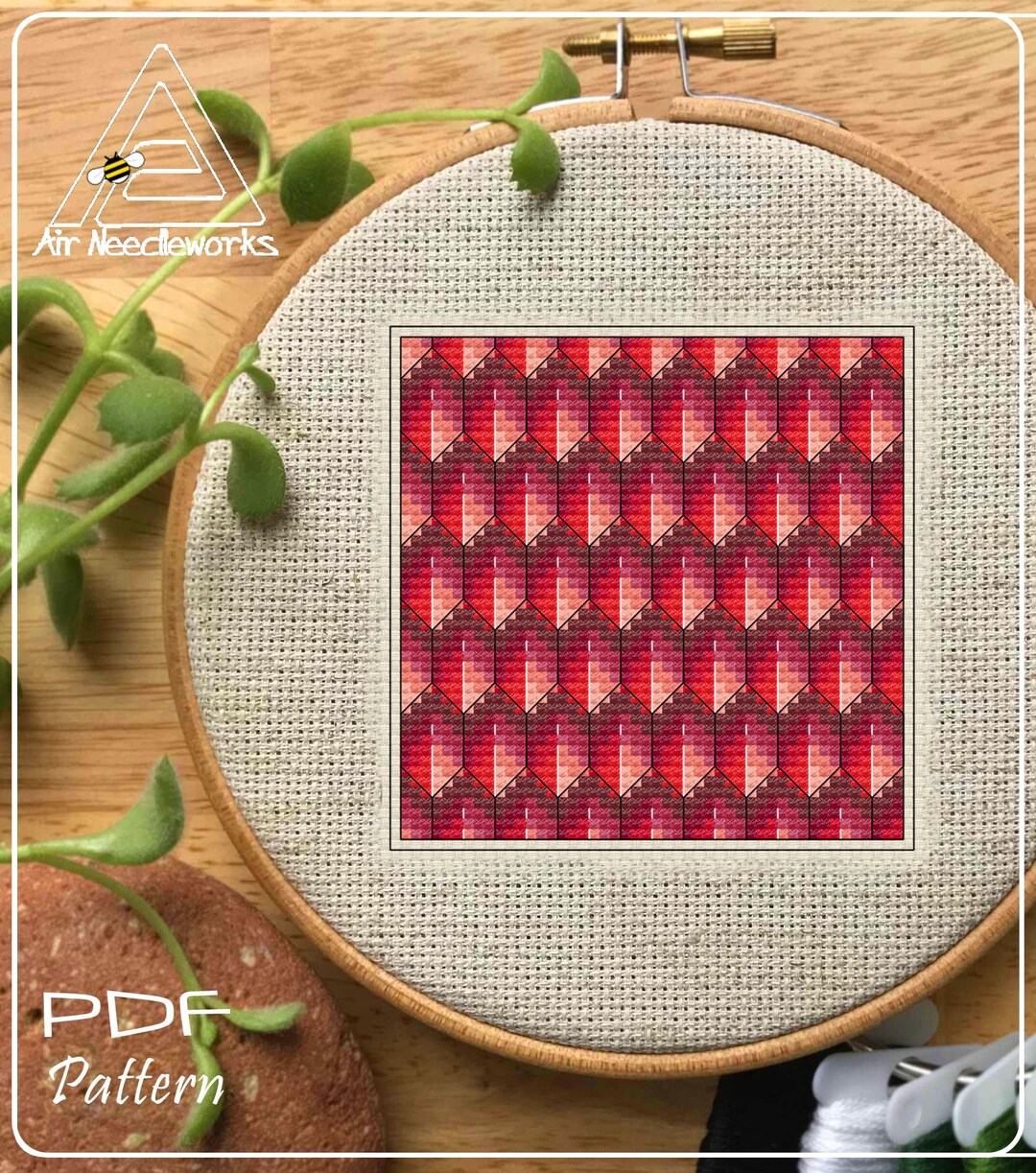 RED DRAGON Scales Cross Stitch Pattern, PDF Digital Download, Mythical ...