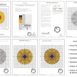 SUNFLOWER Cross Stitch Pattern, PDF Digital Download, Garden, Summer ...